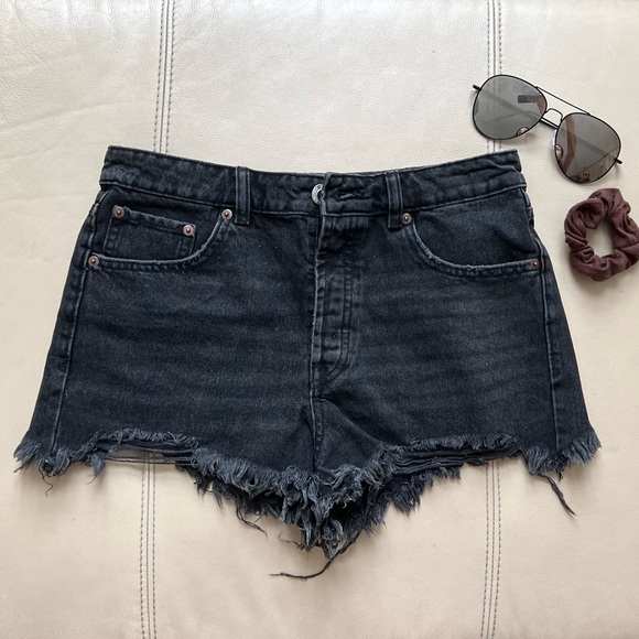 Zara | Shorts | Zara Denim Black Ripped Shorts | Poshmark